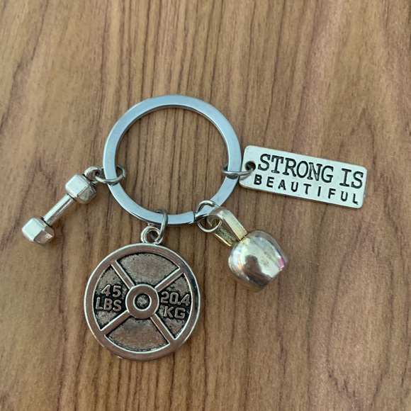 Accessories | New Workout Keychain Strong Is Beautiful | Poshmark